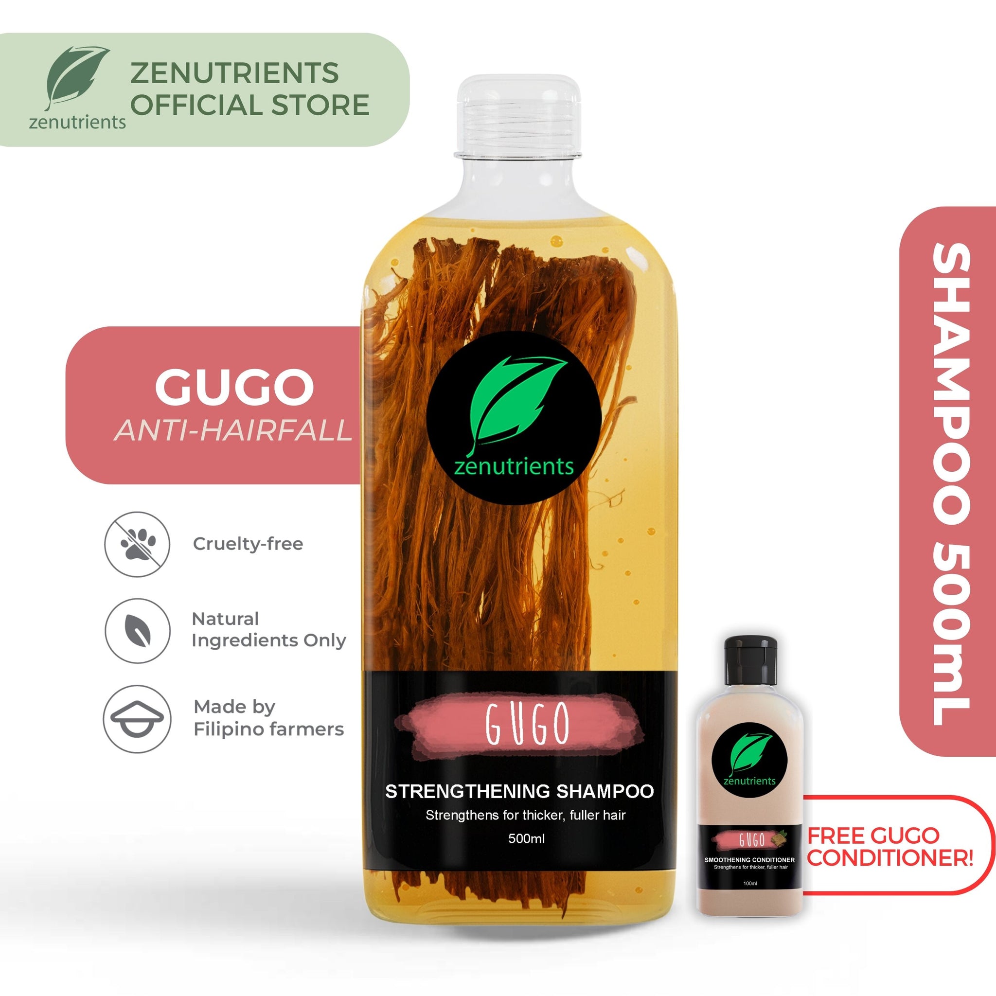 Zenutrients Gugo Strengthening Shampoo (Reduces Hairfall, Natural, Sul